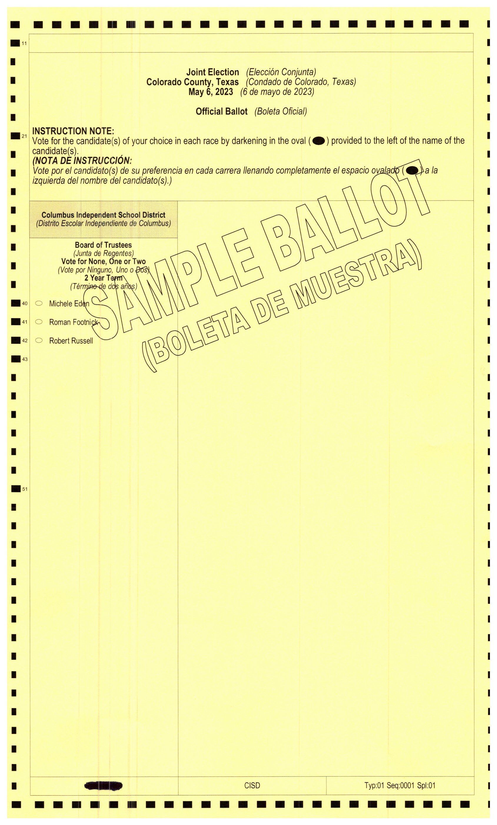 Colorado County Elections Department